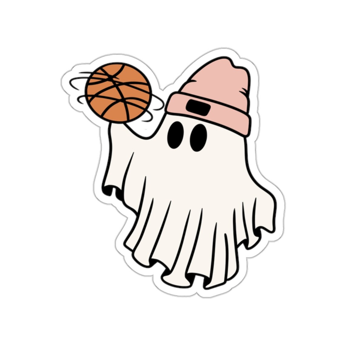 Basketball Ghost Sticker, Ghost Spinning Basketball, Ghost Sticker ...