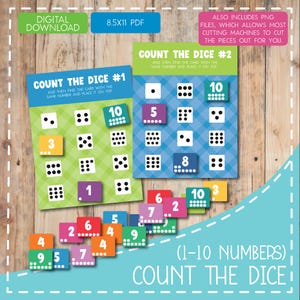 Dice Counting Game | Toddler Number Matching (PDF) - Etsy Australia