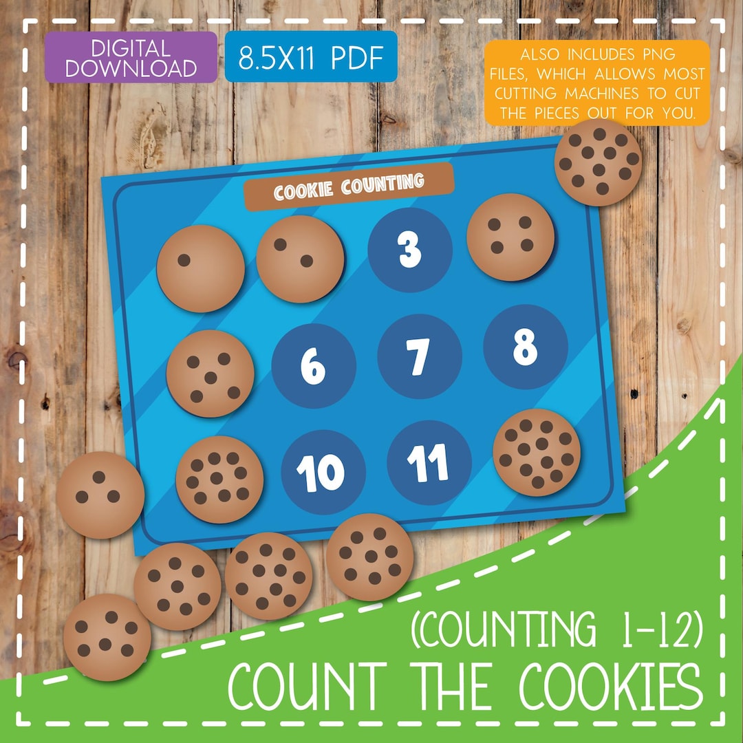 Cookie Counting Game | Preschool Math Printable (PDF) - Etsy