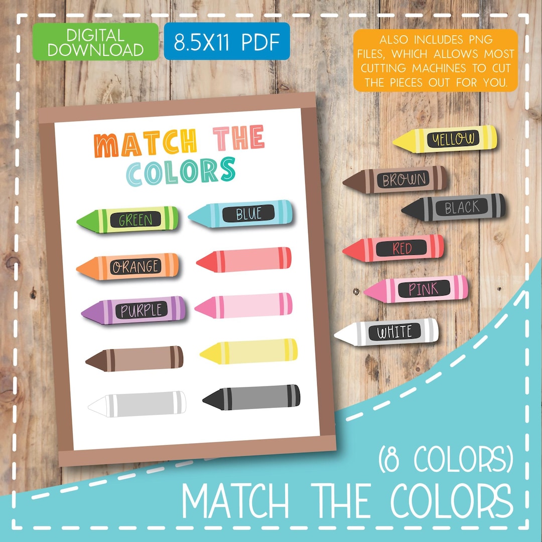 Crayon Color Matching Game – Printable Preschool Activity PDF | Match ...