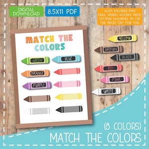 Crayon Color Matching Game – Printable Preschool Activity PDF | Match ...