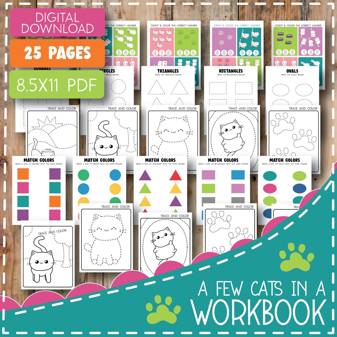 Toddler Learning Worksheets PDF | Counting, Tracing, Mazes, Colors ...