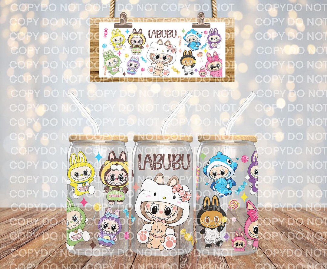 UV Dtf Set Labubu Wrap Sticker Decoration Cup Libbey Mug Cell Anime - Etsy
