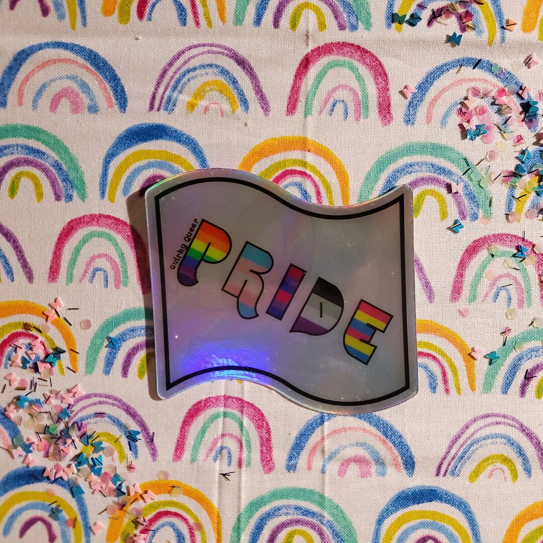 Pride Flag Shape Holographic Sticker Rainbow Gay Trans Bisexual Non-binary Stickers - Etsy
