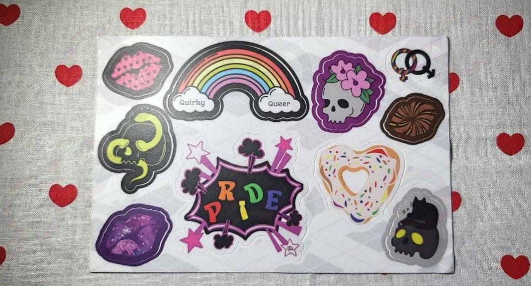 Multi-sticker Sheet Rainbow Pride Skulls Lips Donut Cute Fun LGBTQ ...