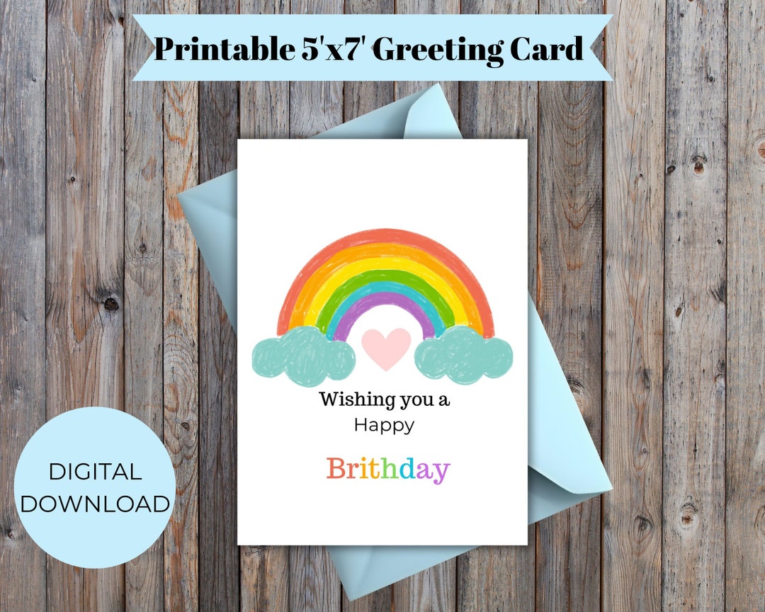 Happy Birthday Printable Greeting Card - Etsy