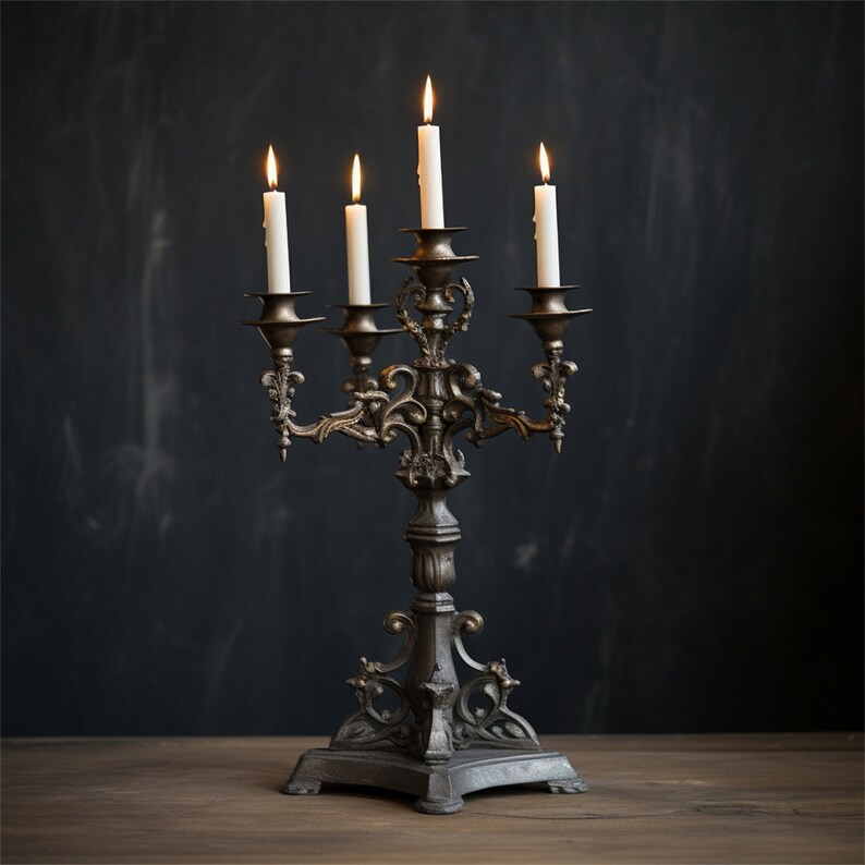 Light Luxury Iron Candlestick With Tabletop Decoration - Etsy