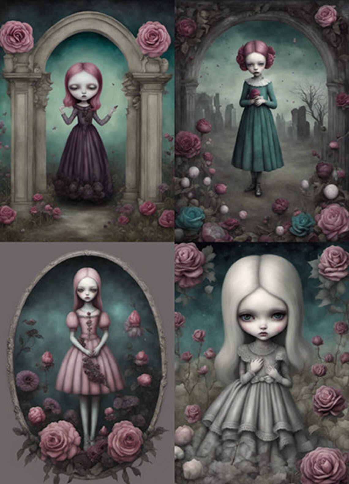 Cemetery Dolls: A Collection of 57 Digital Download Images for Cards ...
