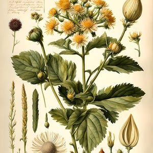 Botanicals: Aster. 10 Digital Downloads for Cards, Puzzles, Wrapping ...