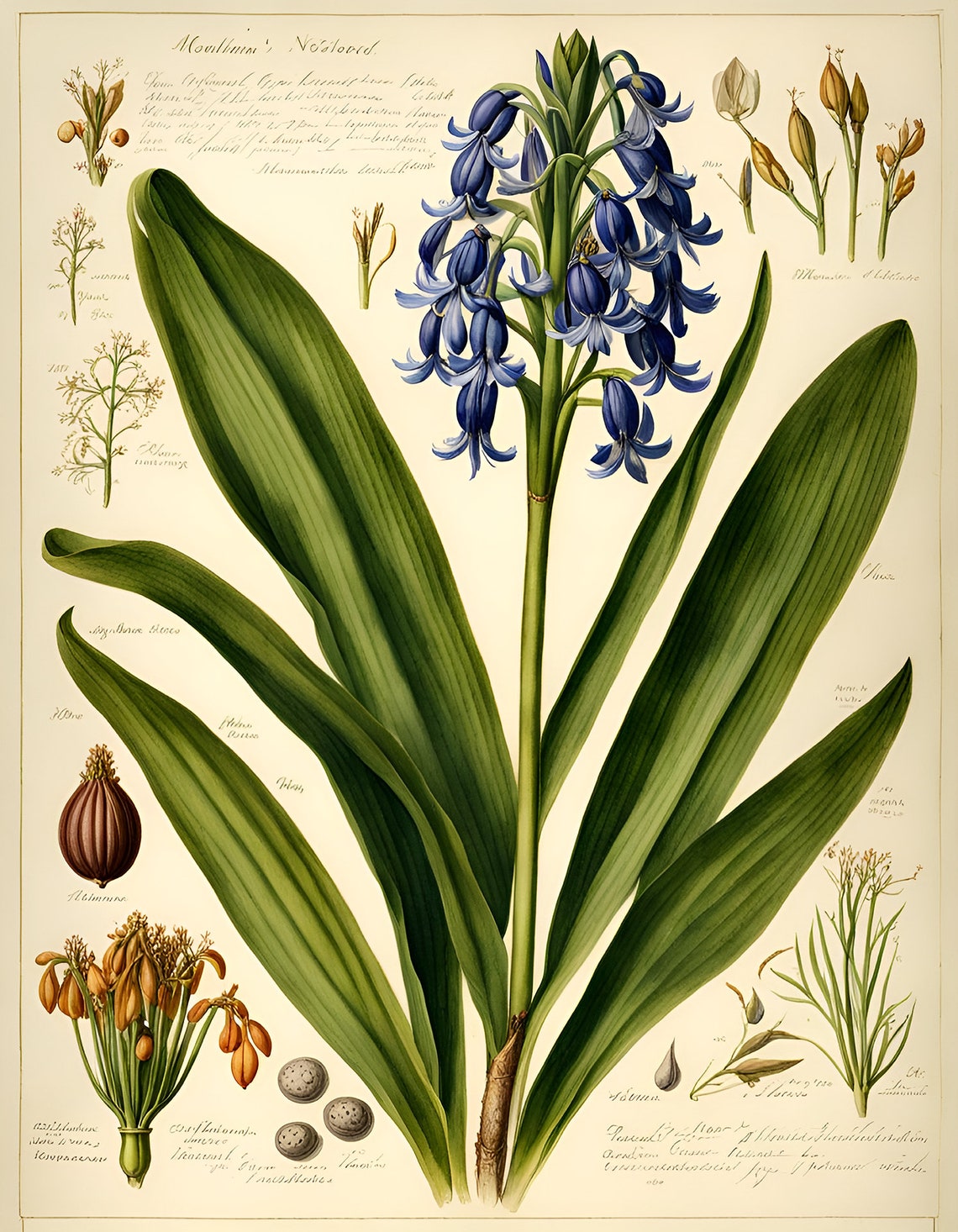 Botanicals: Hyacinth. Digital Downloads for Cards, Puzzles, Wrapping ...