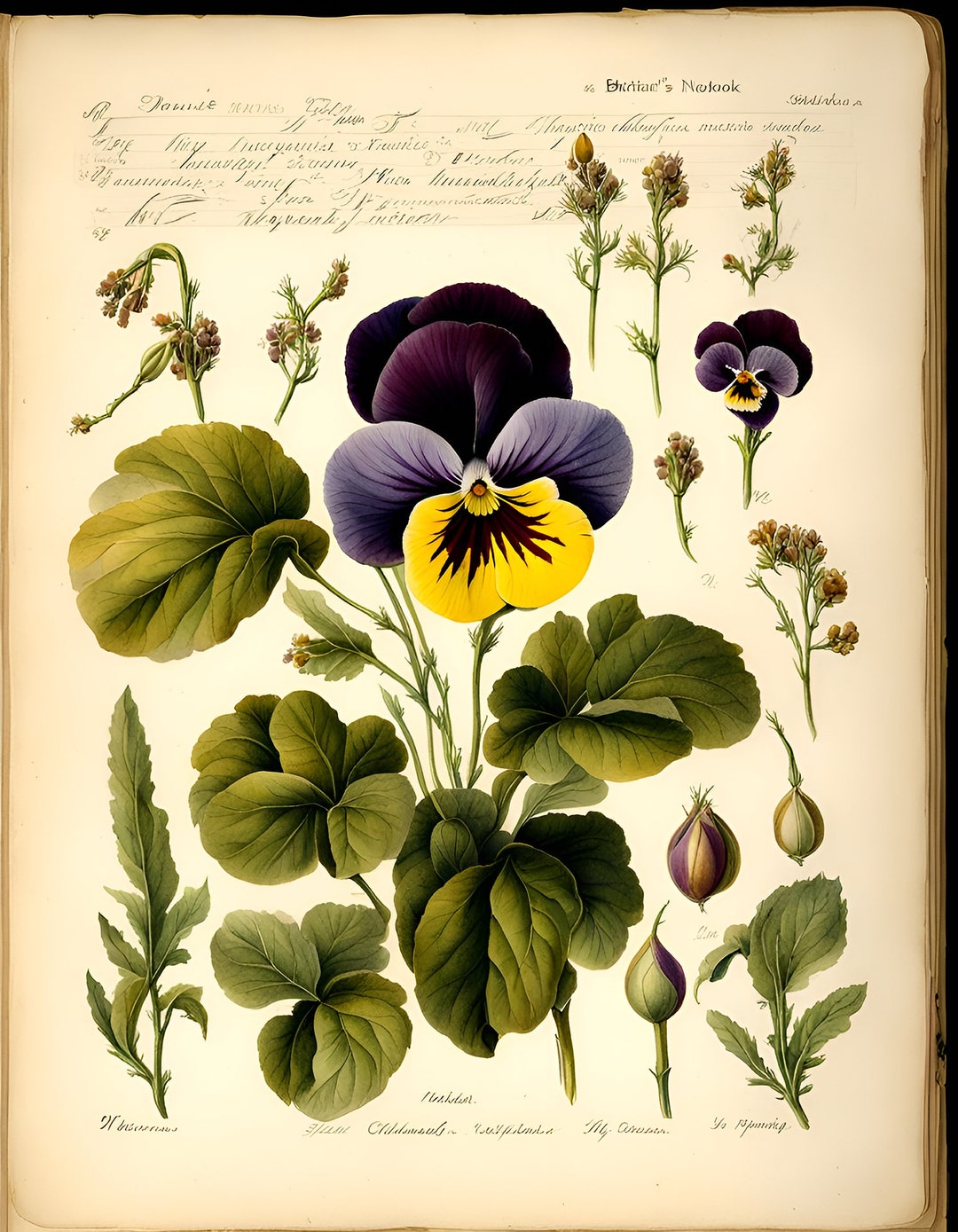 Botanicals: Pansy. Digital Downloads for Cards, Puzzles, Wrapping Paper ...