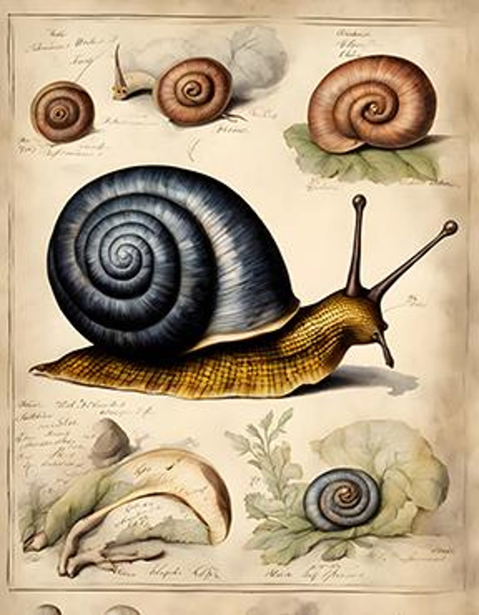 Zoological: Garden Snail. Digital Downloads for Cards, Puzzles ...