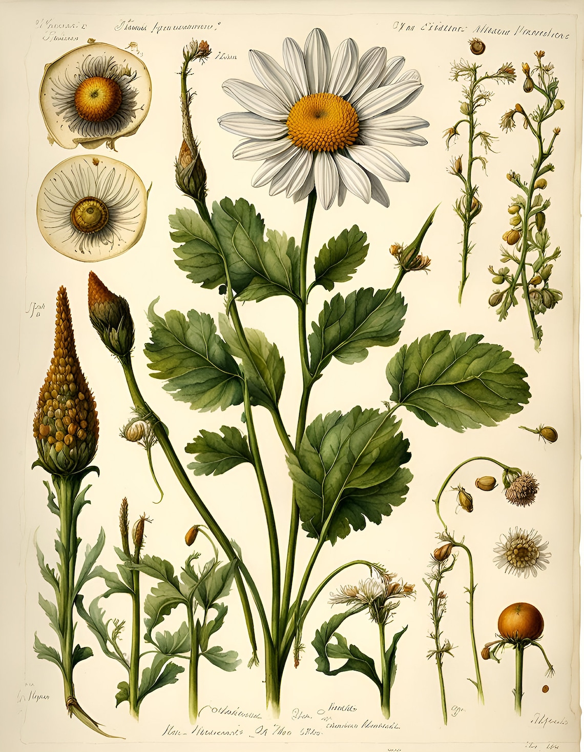 Botanicals: Daisy. Digital Downloads for Cards, Puzzles, Wrapping Paper ...