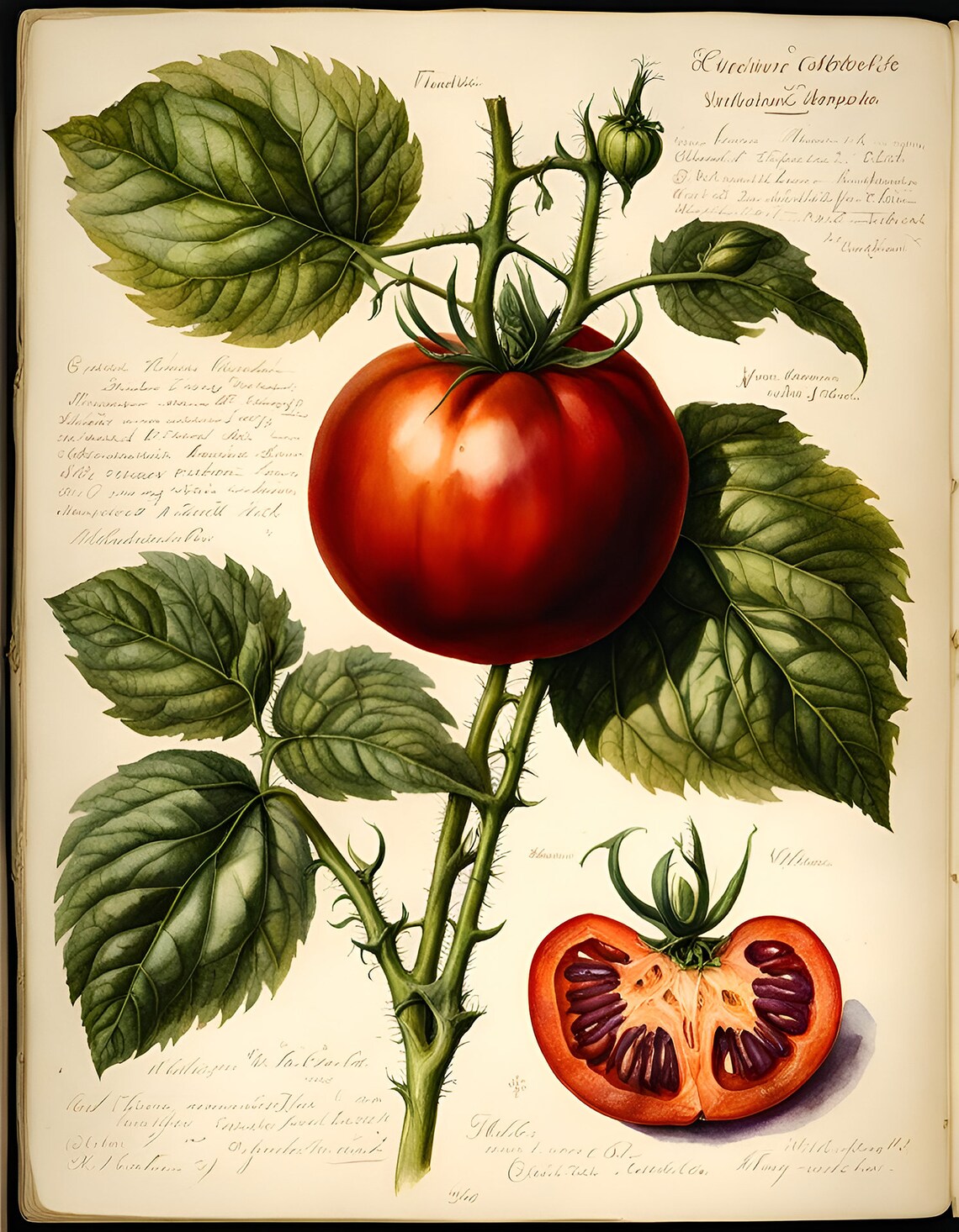 Botanicals: Cherokee Purple Tomato. Digital Downloads for Cards ...