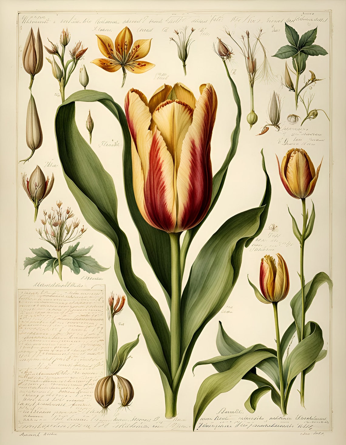 Botanicals: Tulip. Digital Downloads for Cards, Puzzles, Wrapping Paper ...