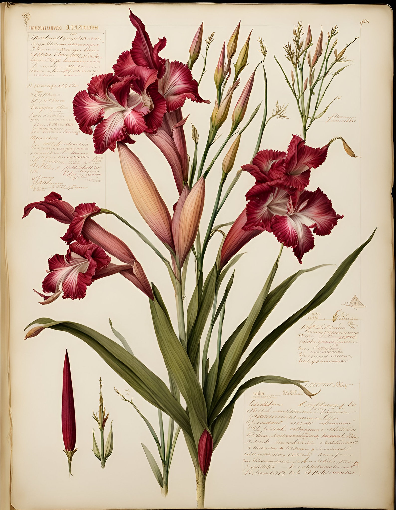 Botanicals: Gladiolus. Digital Downloads for Cards, Puzzles, Wrapping ...