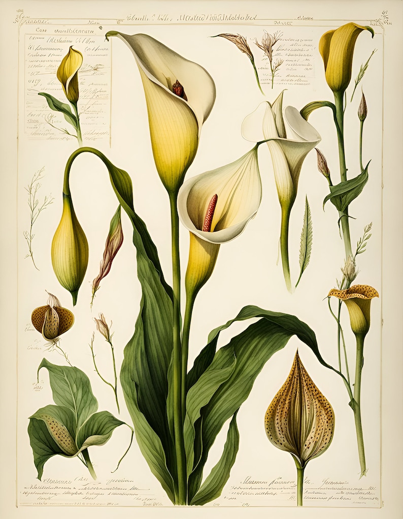Botanicals: Calla Lily. Digital Downloads for Cards, Puzzles, Wrapping ...