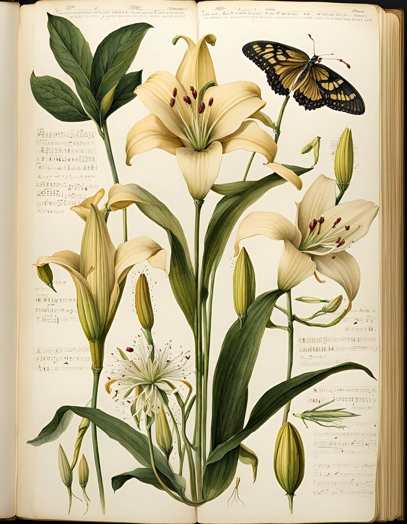 Botanicals: Lily. Digital Downloads for Cards, Puzzles, Wrapping Paper ...