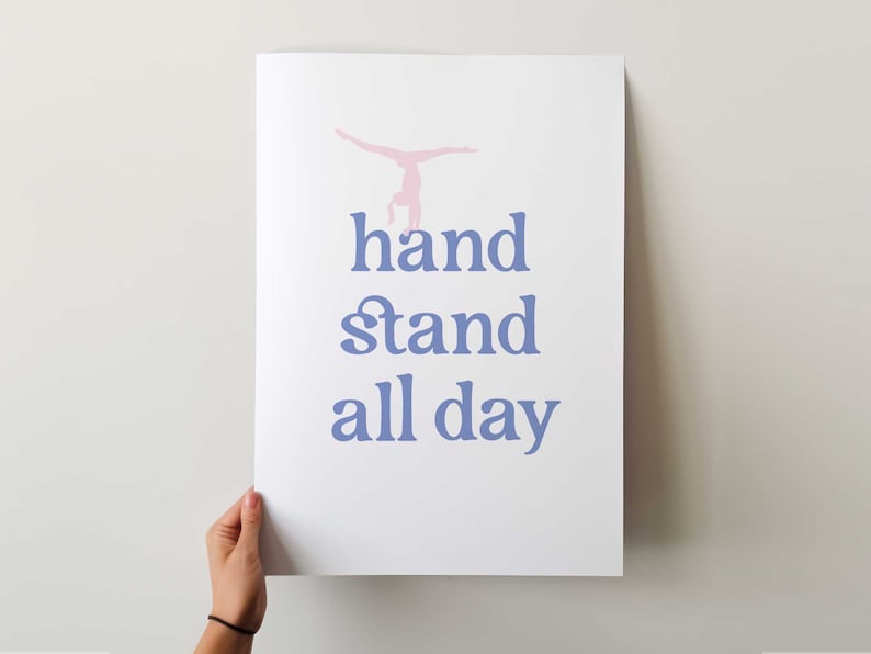 Handstand All Day I Art Print Poster I Gymnastics I Girls Room I ...