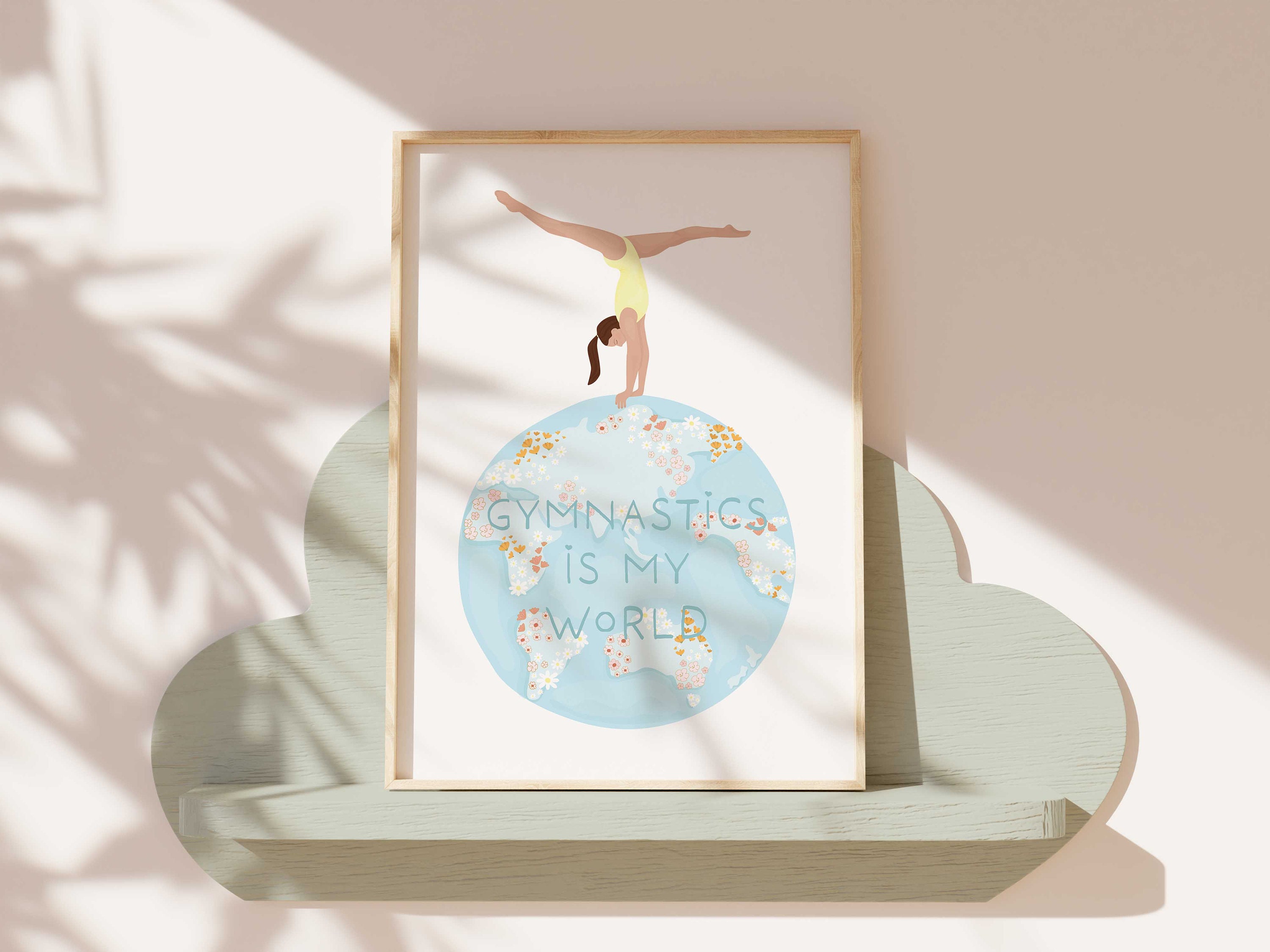 Gymnastics Digital Art Print, Gymnastics Gift, Girls Gymnastics Room ...