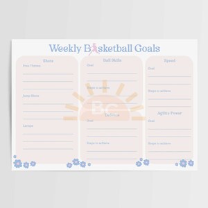 Basketball Weekly Goal Sheet I Achievements I Printable Planner I Goal ...