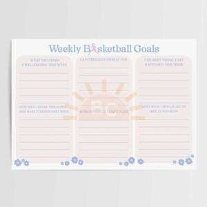 Basketball Weekly Goal Sheet I Achievements I Printable Planner I Goal ...