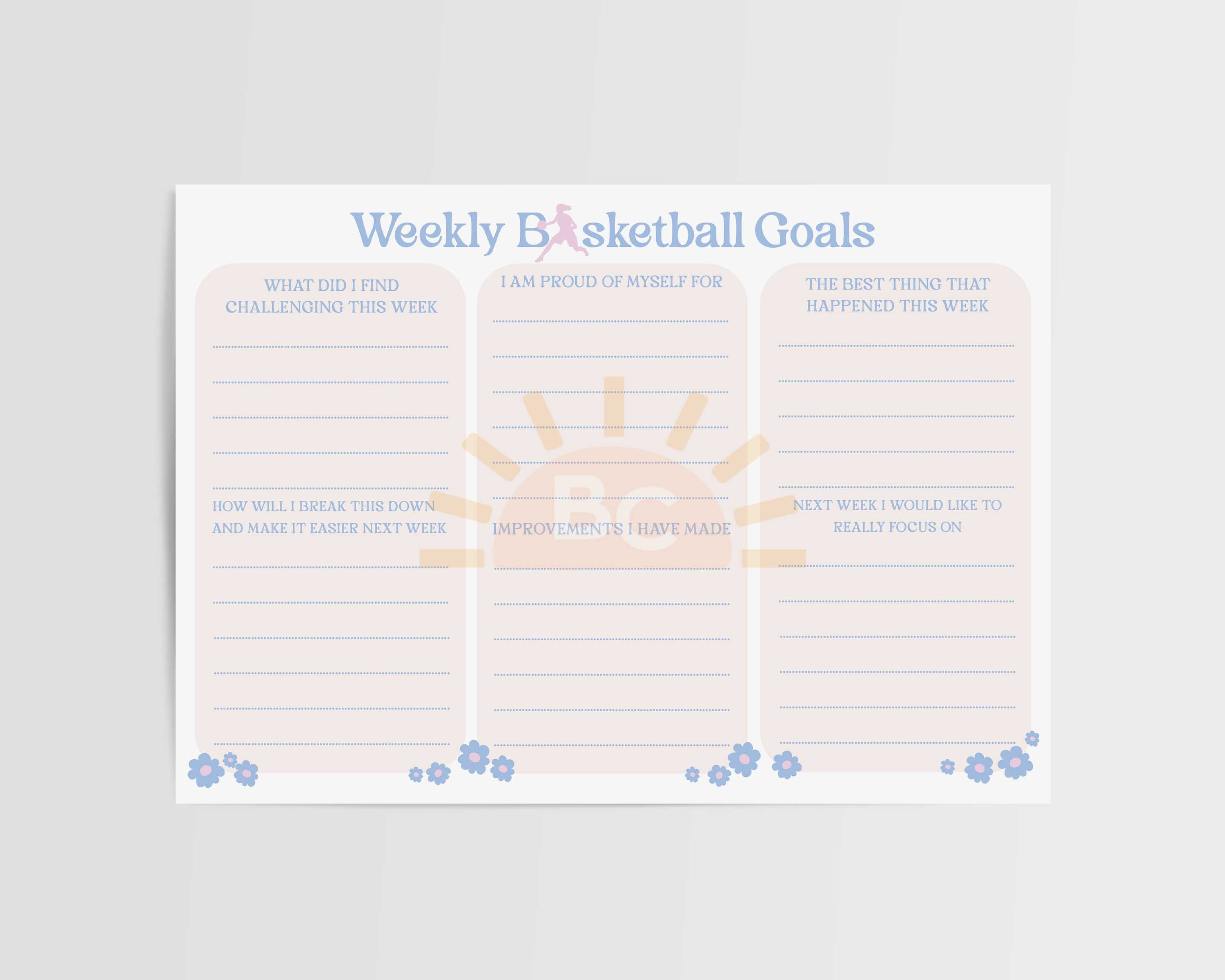 Basketball Weekly Goal Sheet I Achievements I Printable Planner I Goal ...