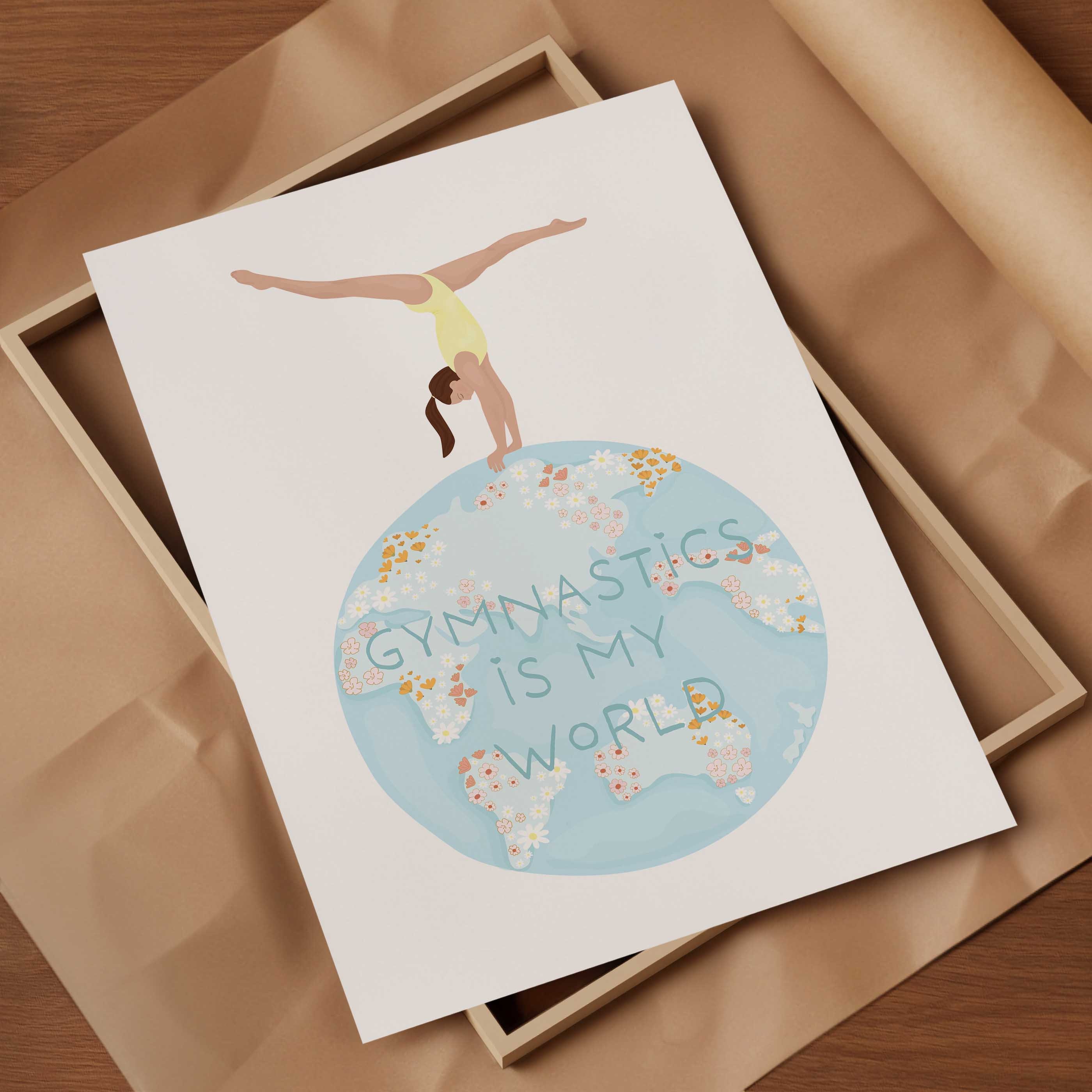 Gymnastics Digital Art Print, Gymnastics Gift, Girls Gymnastics Room ...