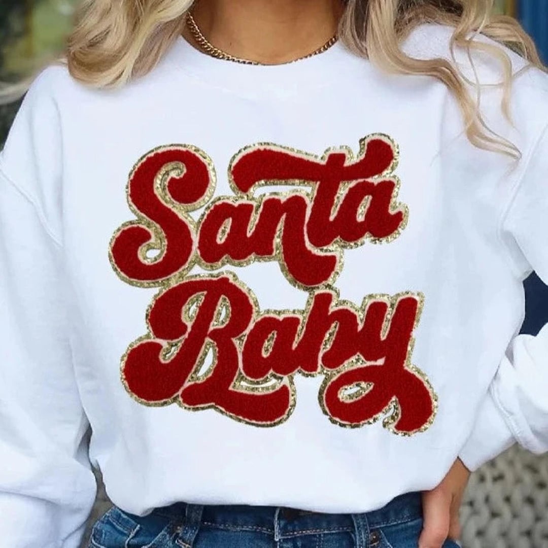 Santa Baby Red Chenille Patch Youth - Etsy