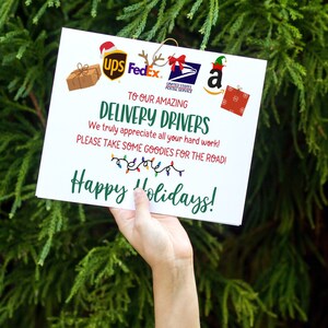 Delivery Driver Thank You, Printable UPS Fedex USPS Amazon, Printable ...