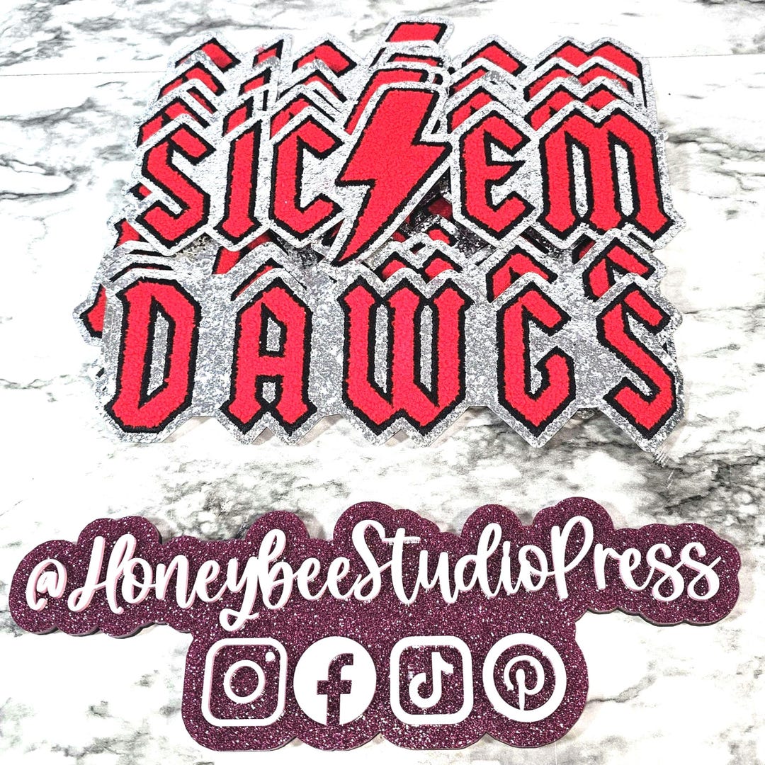 Sick Em Dogs Chenille & Glitter Iron on Patch - Etsy