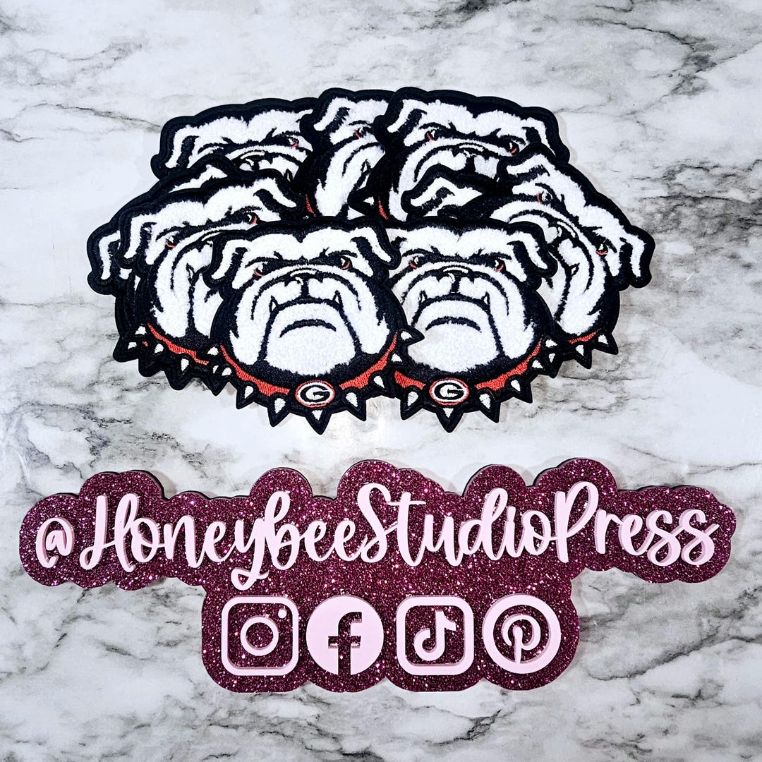 UGA Dawg Head 3.75 Chenille Iron-on Patch Georgia Bulldogs - Etsy