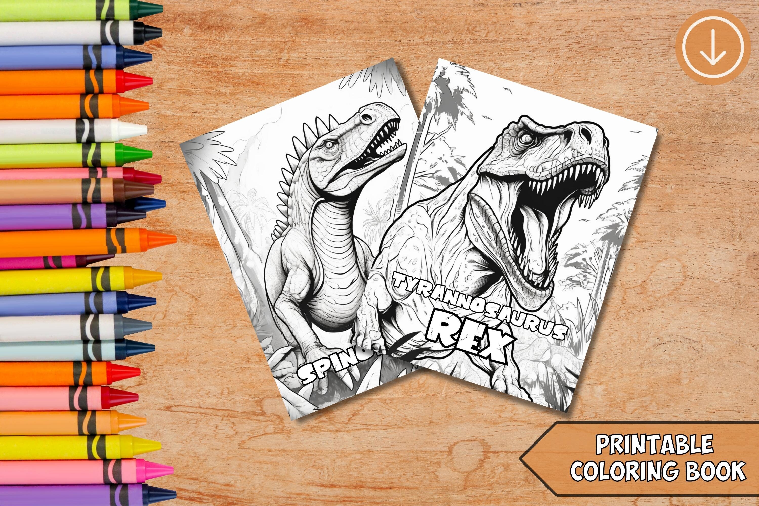 Dino Delight: Roaring Adventures in the Dinosaur Coloring Book 26 Pages ...