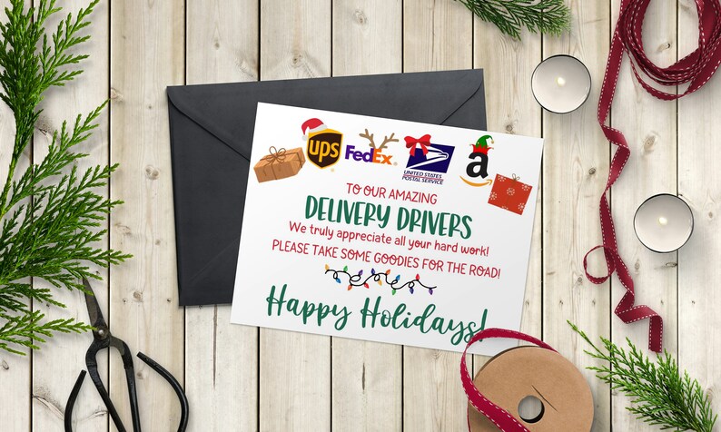 Delivery Driver Thank You, Printable UPS Fedex USPS Amazon, Printable ...