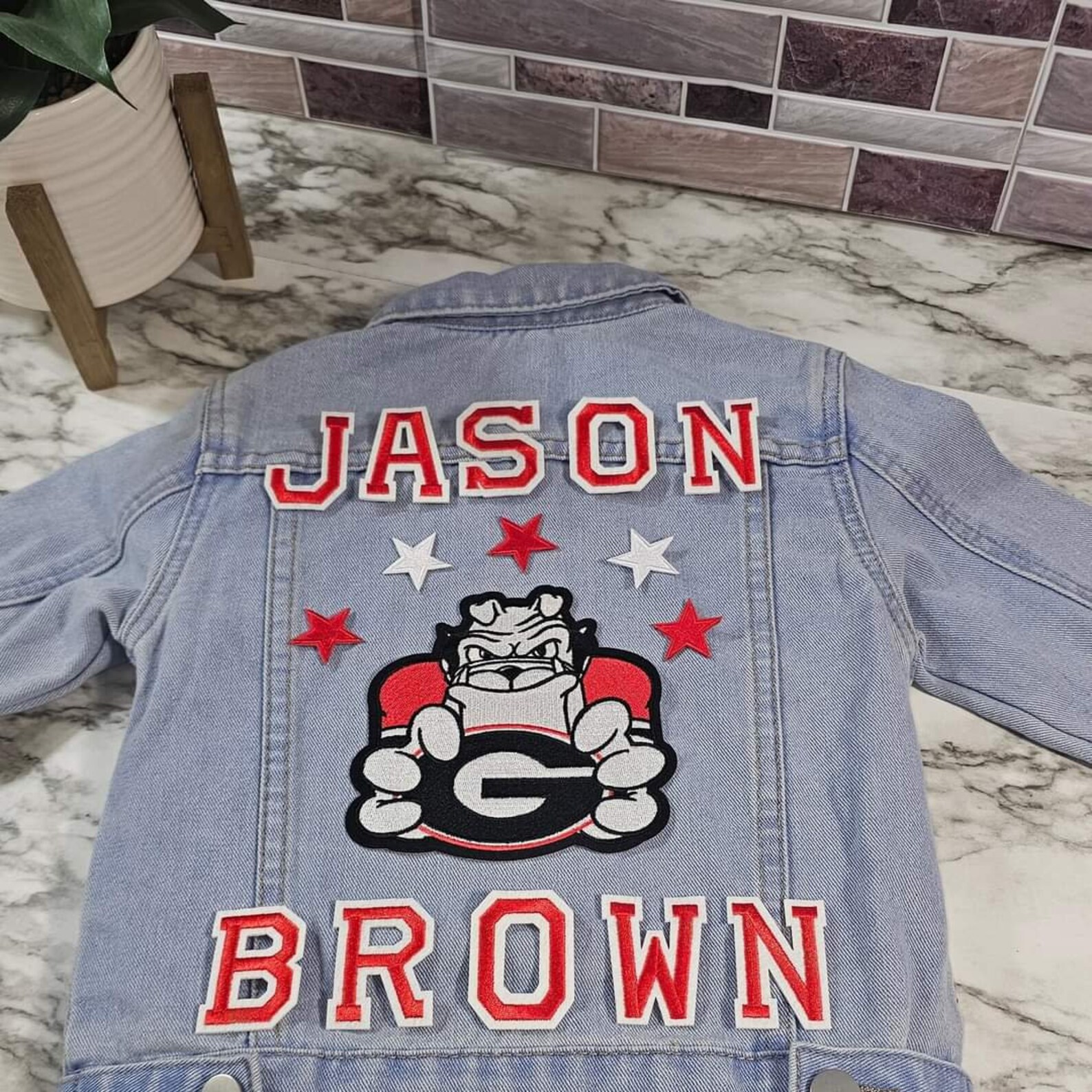 Show Your Bulldog Pride: UGA Hairy Dawg Toddler & Youth Custom Denim ...