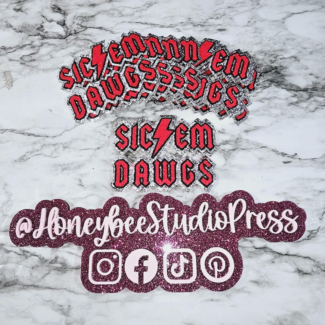 Georgia Sic Em Chenille & Glitter Iron on Patch - Etsy