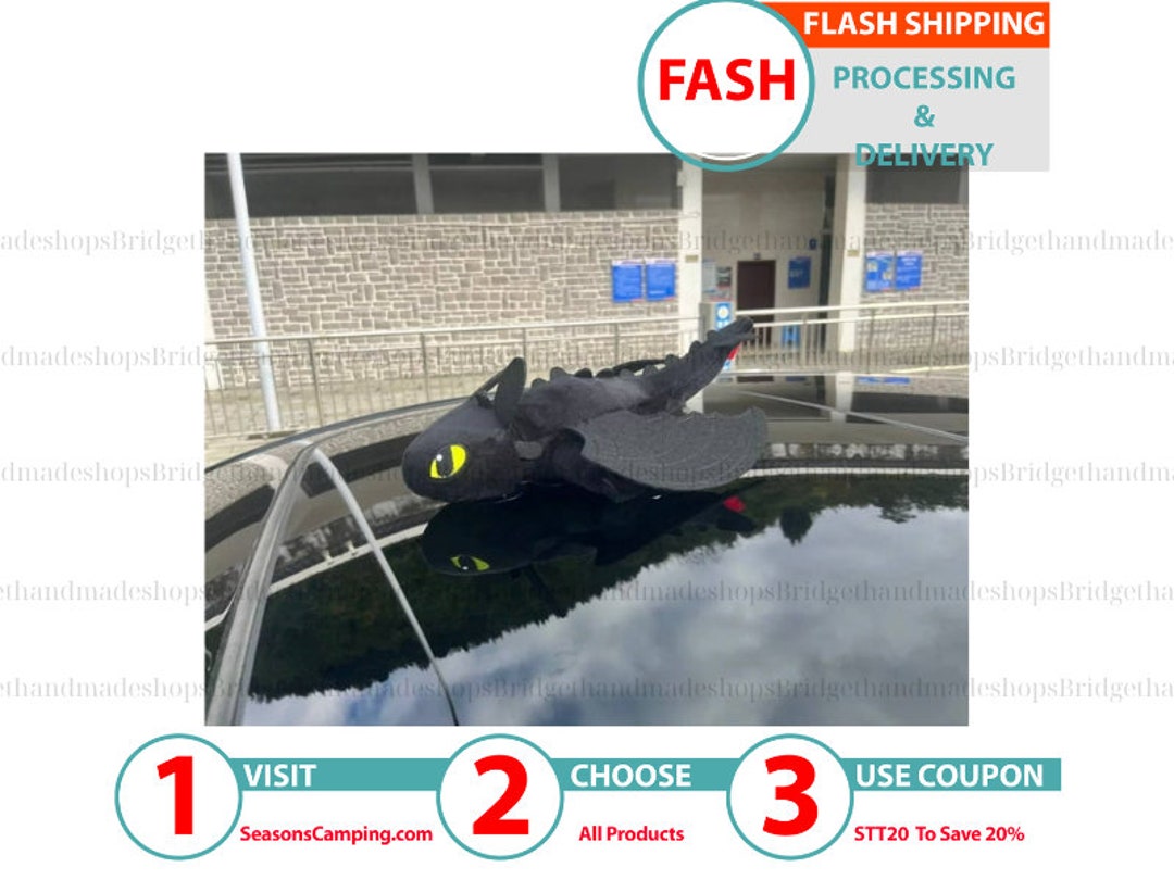 Toothless Dragon Car Accessory and Plush Toy With Waving Wings How to ...