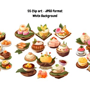 Traditional Thai Dessert Clipart, PNG JPEG SVG Instant Download ...