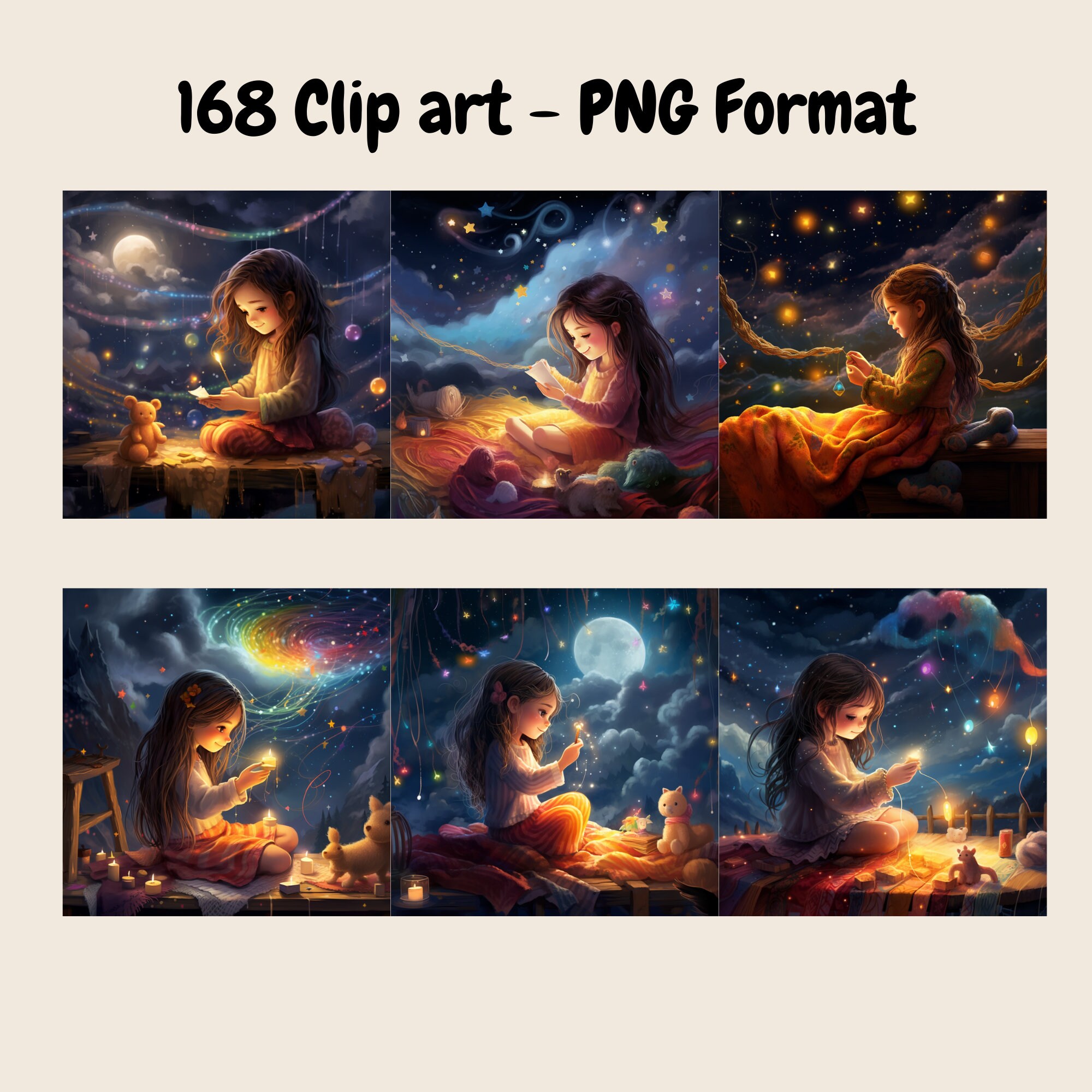 Girl Chasing Dreams Clip Art Mega Bundle - 168 Clip Art PNG | 300 DPI ...