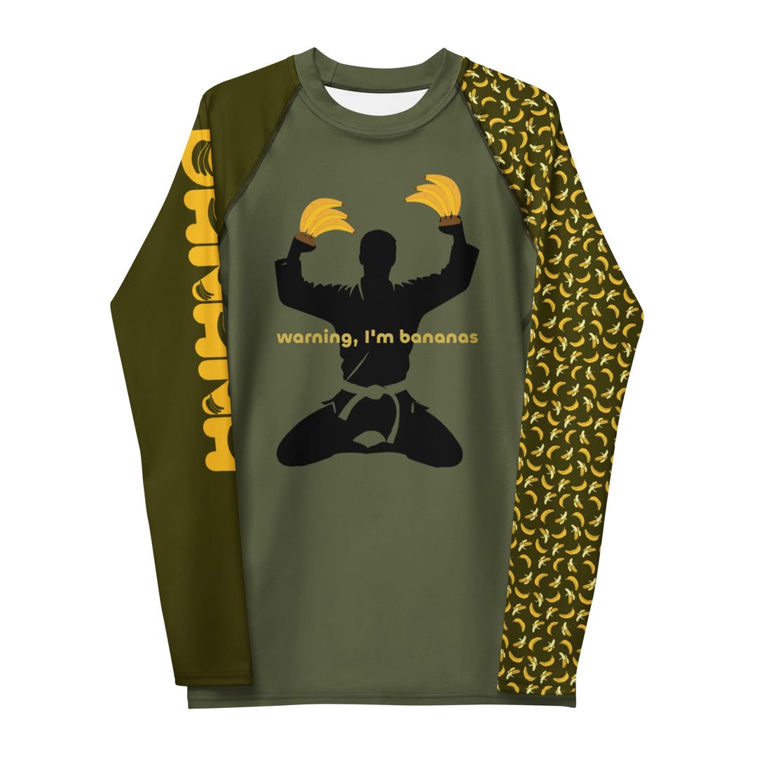 Rash Guard, Warning I'm Bananas Rash Guard, BJJ Rash Guard, Martial ...
