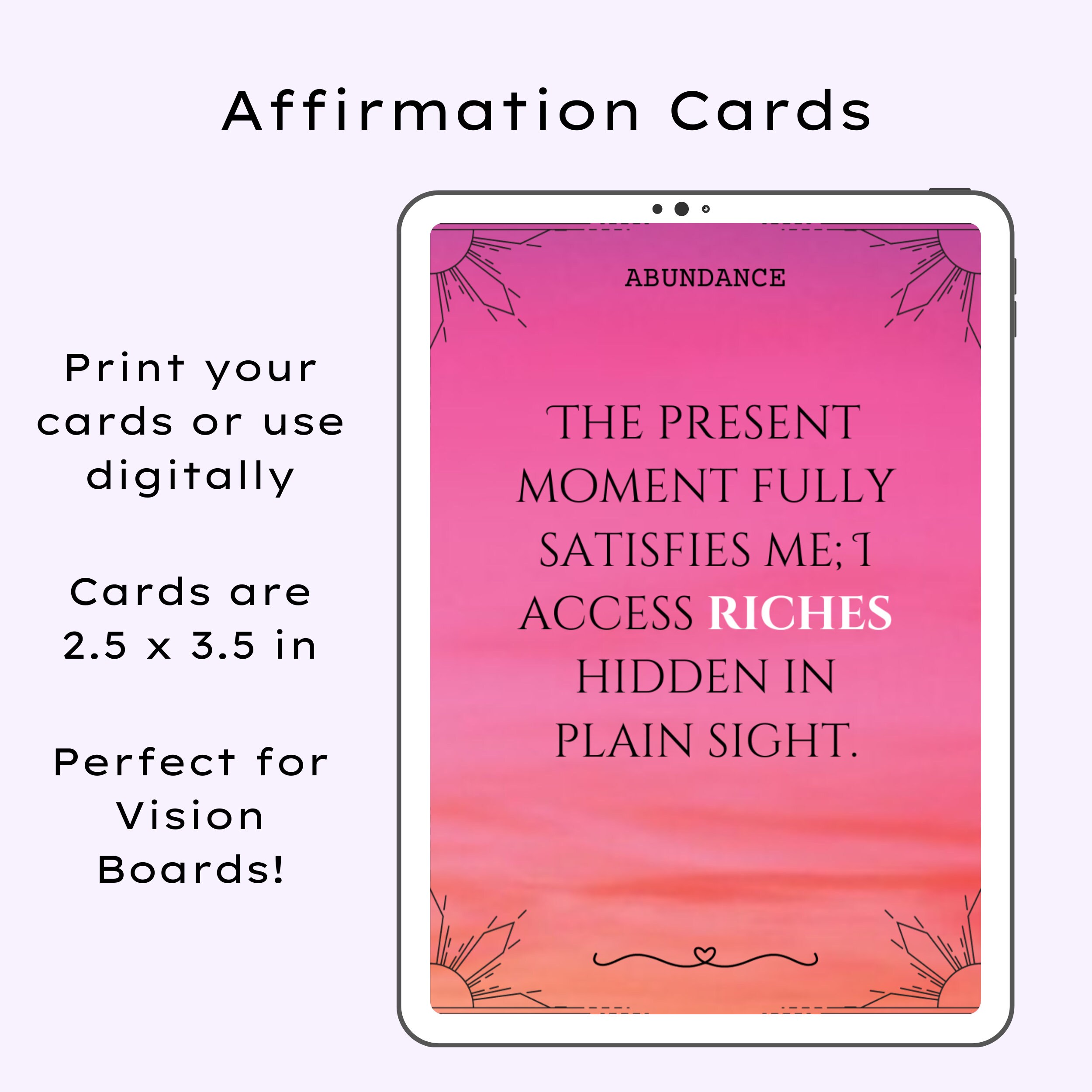 Affirmation Cards Printable Affirmation Deck for Abundance - Etsy
