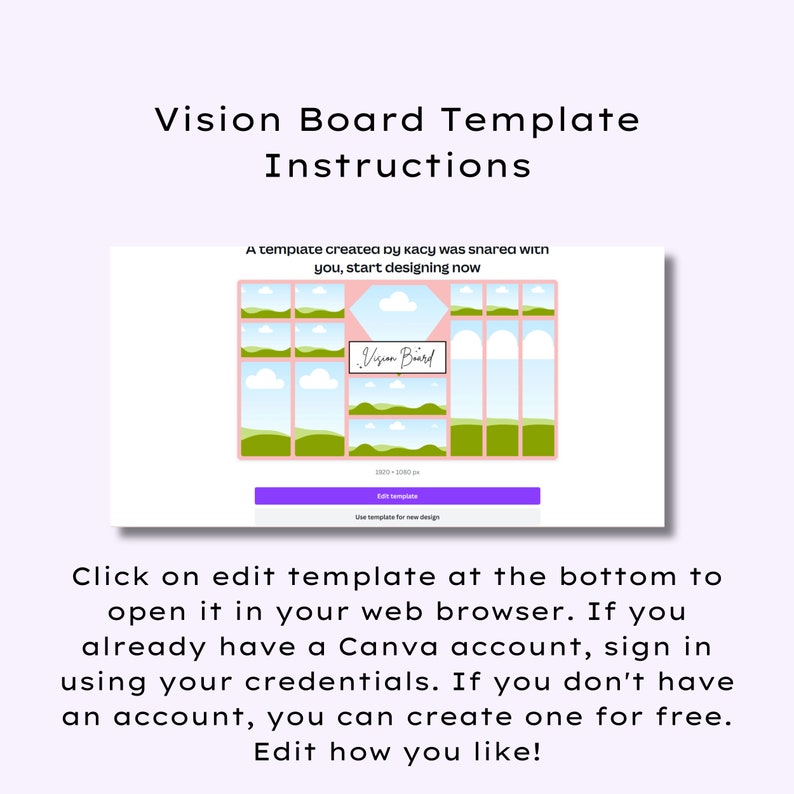 Vision Board Template, Canva Template, Affirmation Cards Printable ...