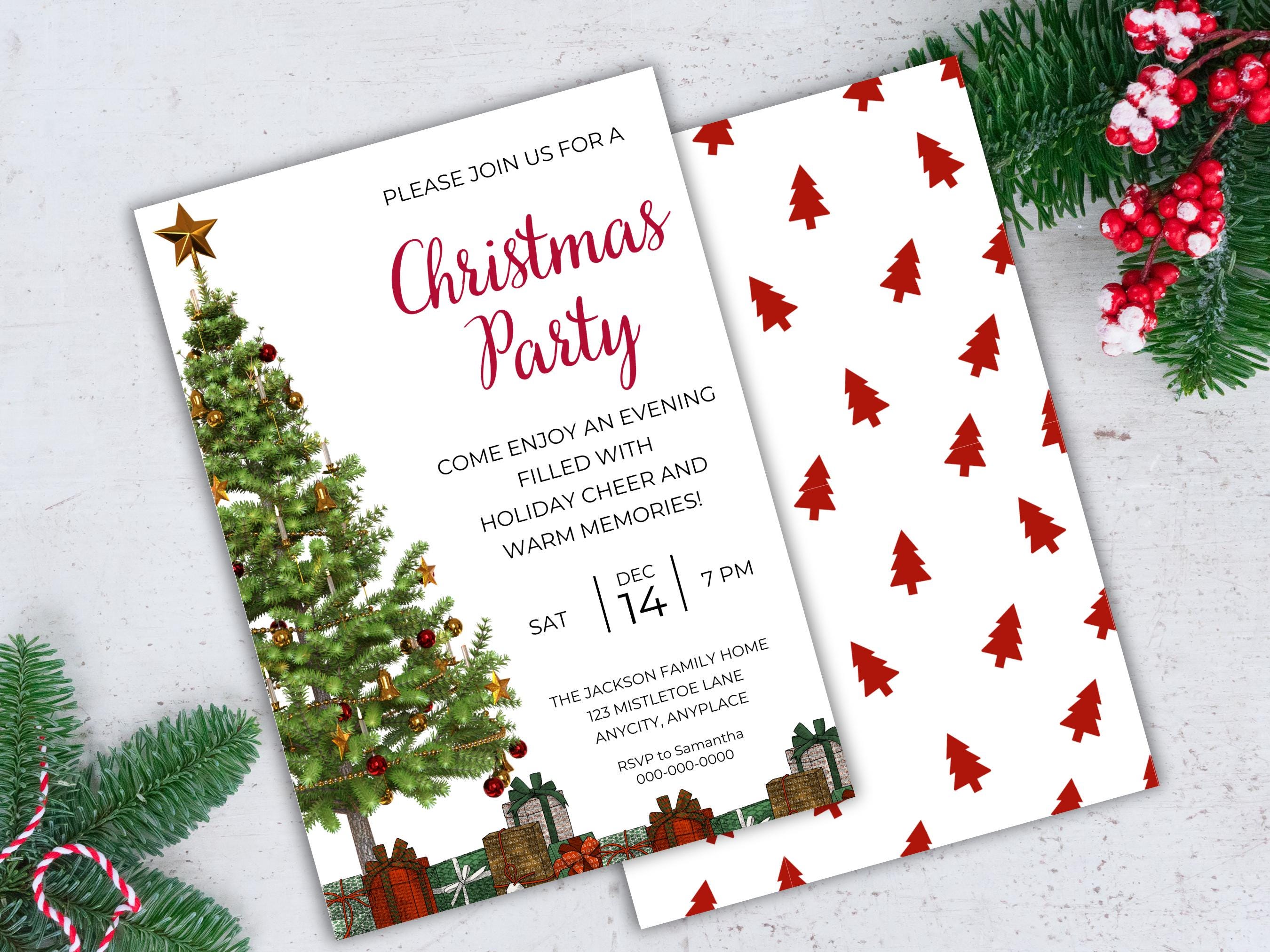 Editable Christmas Party Invitation Template Holiday Party Invite ...