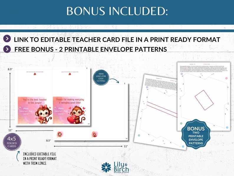 Editable Monkey Valentine Class Cards Printable Kids Exchange Cards ...