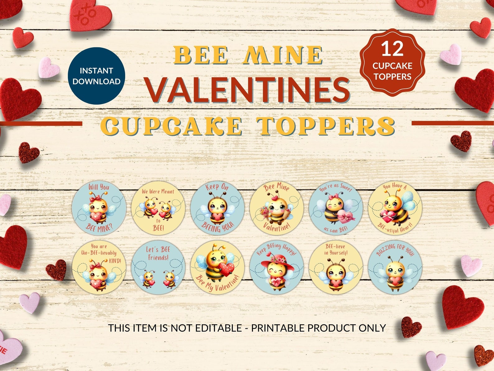 Printable Toppers, Bee Mine Toppers, Valentines Party, Happy Valentines Day, Valentines Day ...