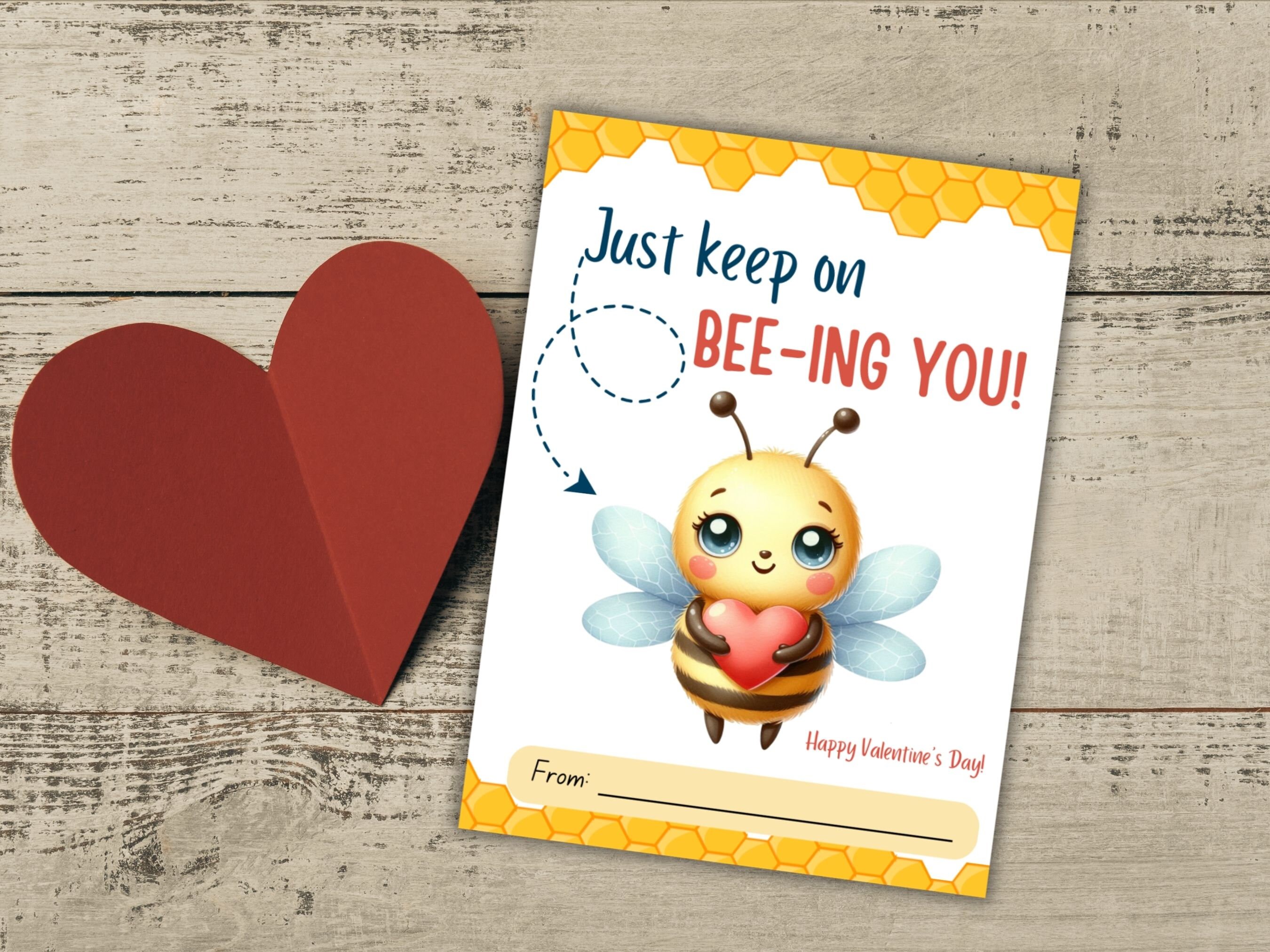 Valentine for Class Mates, Bee Mine Valentines Cards Instant Download ...