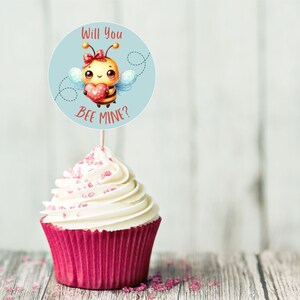 Printable Toppers, Bee Mine Toppers, Valentines Party, Happy Valentines Day, Valentines Day ...