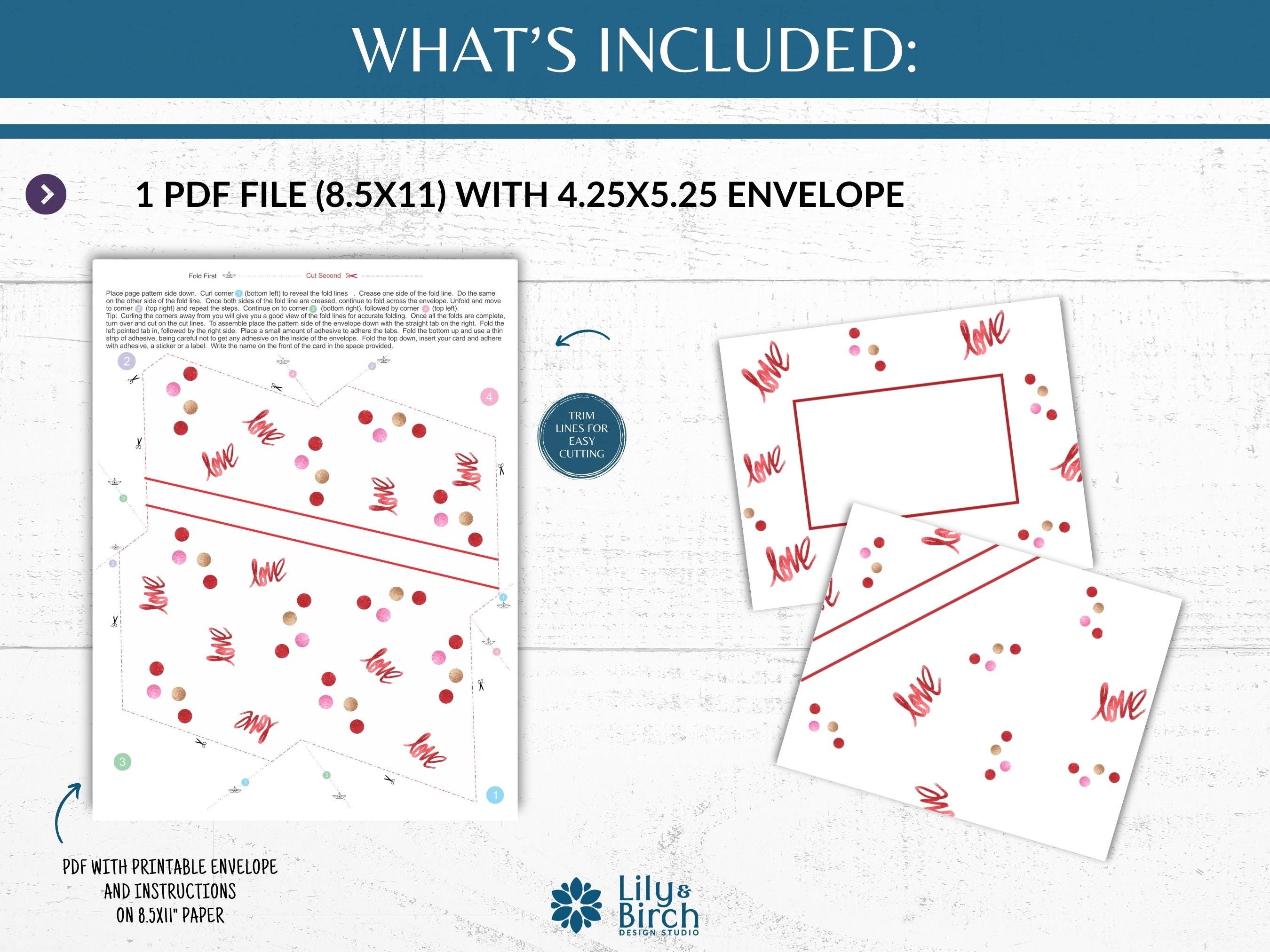 Printable Envelope Template, Cute Valentine Envelope, DIY Love Letter ...