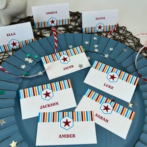 Editable Carnival Birthday Party Place Card Template, Retro Carnival ...