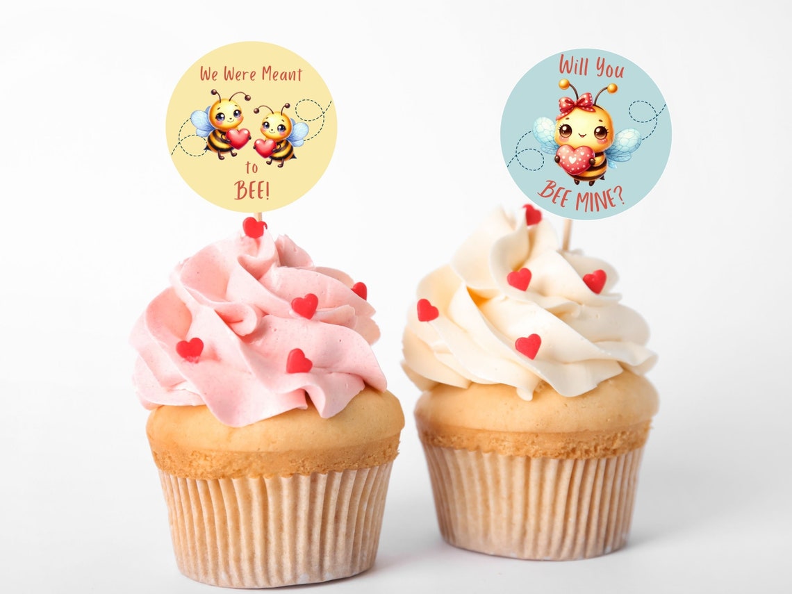 Printable Toppers, Bee Mine Toppers, Valentines Party, Happy Valentines Day, Valentines Day ...